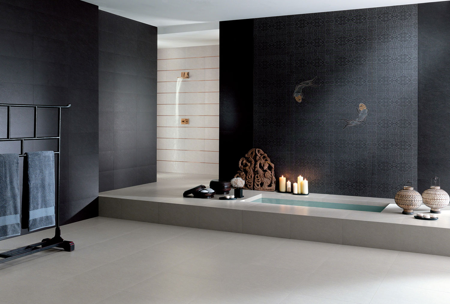 Black Tiles that looks like Modern | Novoceram Modern effect Black tiles
