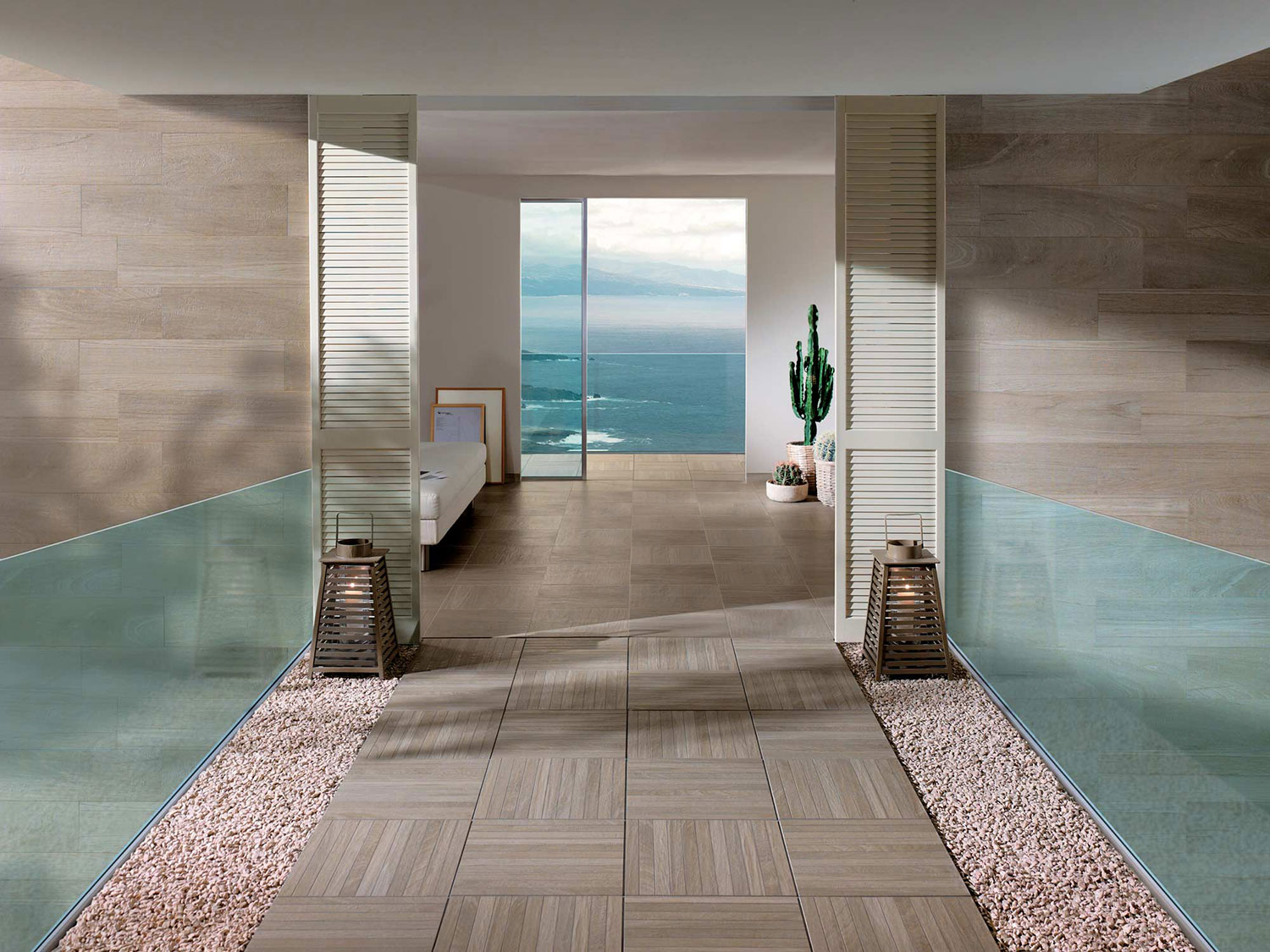 Taupe Outdoor Pool Tiles | Ceramic Taupe Tiles for Swimming Pool