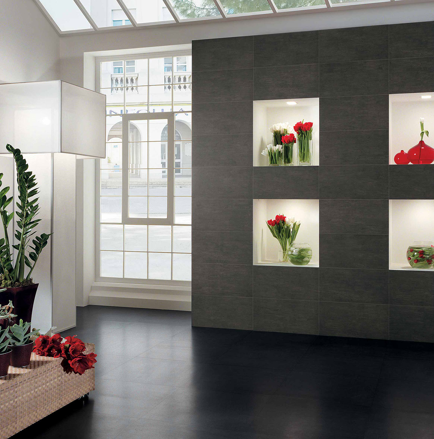 Antracite Wall Tiles | Novoceram Ceramic Dark Grey Tiles for Wall