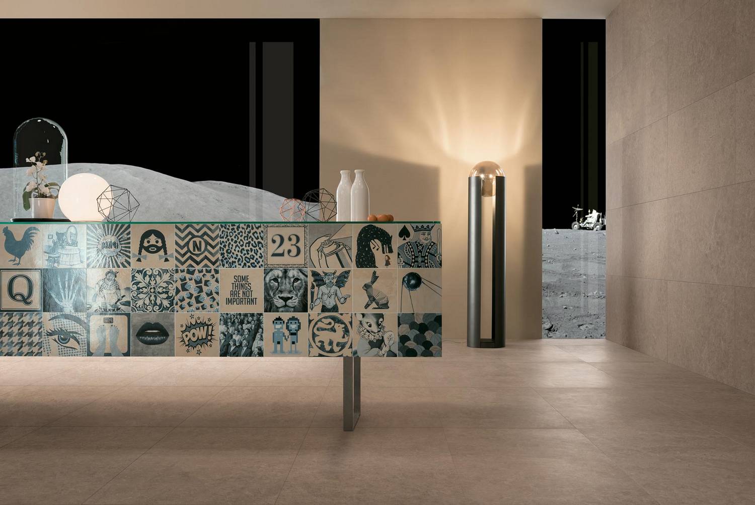 Ivory Tiles that looks like Cement | Novoceram Cement effect Ivory tiles